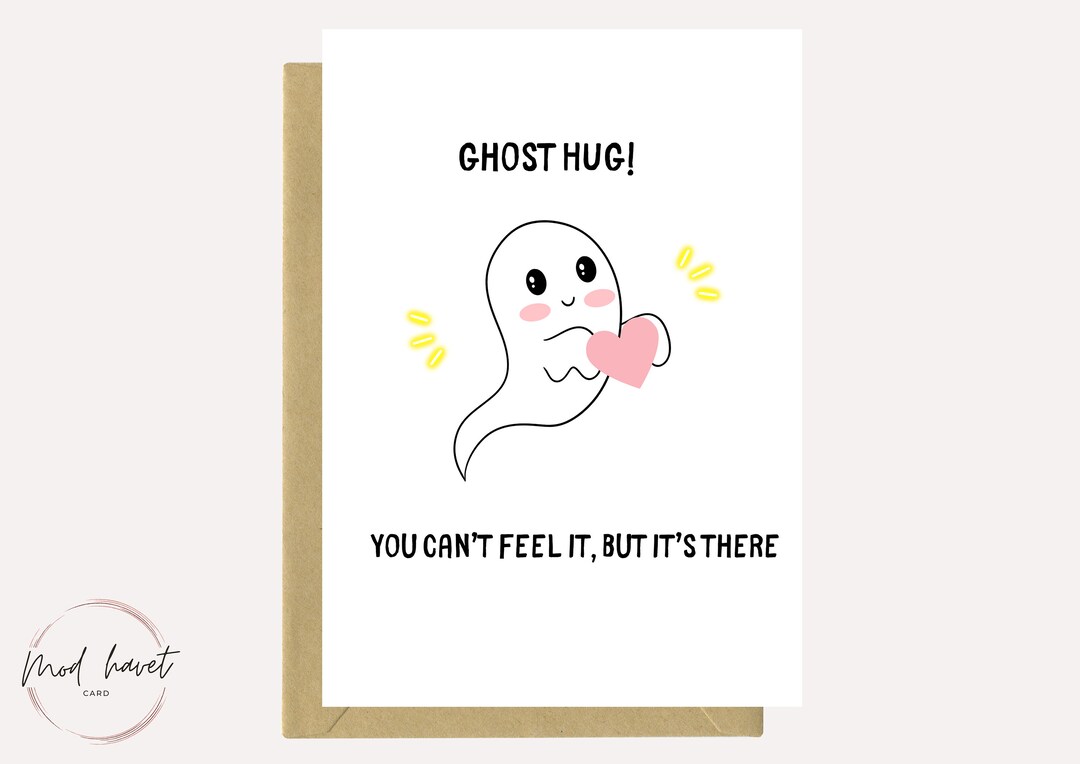 Ghost Hug Card / Ghost Halloween Card / Cute Halloween Card / Funny ...