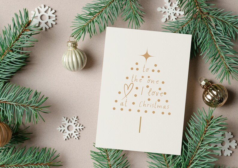 Merry Christmas Card / Christmas Tree Card / Christmas Card / - Etsy
