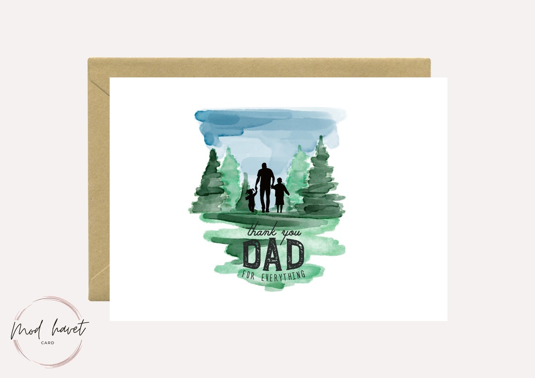 Thank You Dad for Everything / Card for Father/ Father's Day Gift ...