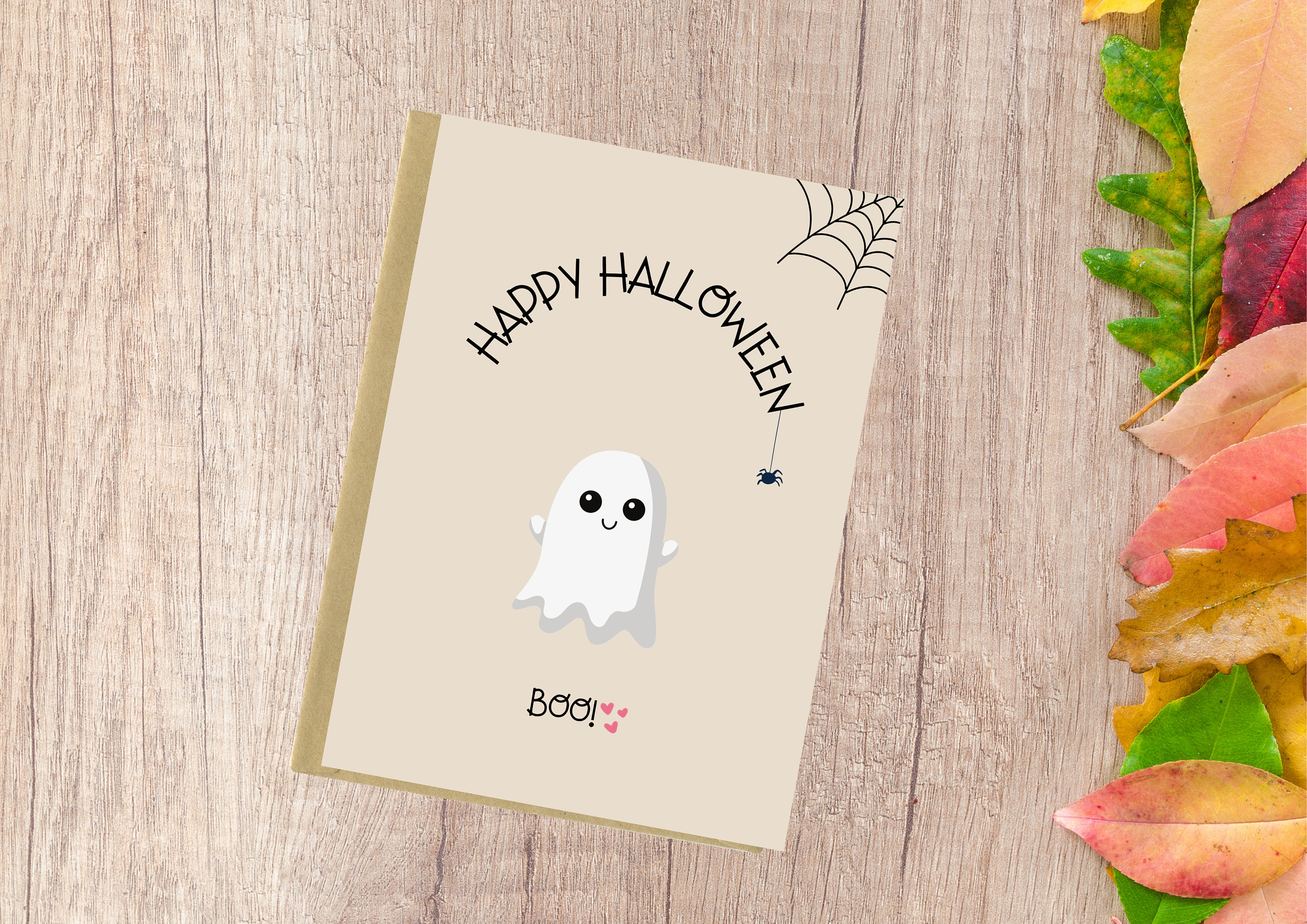 Cute Halloween Card / Cute Ghost Card / Halloween Cards / Printable ...