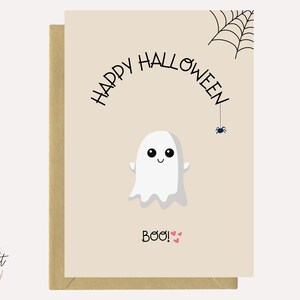 Cute Halloween Card / Cute Ghost Card / Halloween Cards / Printable ...