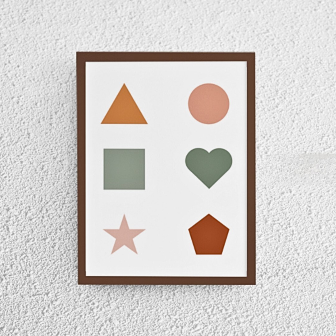 Printable Shapes Poster Earth Color Tones Neutral Colors Boho Theme ...