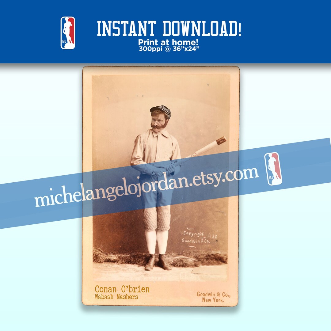 Conan O'brien - Wabash Mashers | Digital Poster Instant Download | 300PPI PNG - Etsy