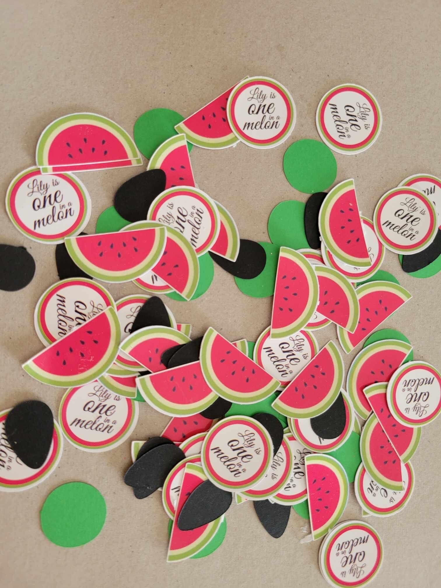 100 Watermelon Personalized Confetti, One in a Melon Bday Confetti ...