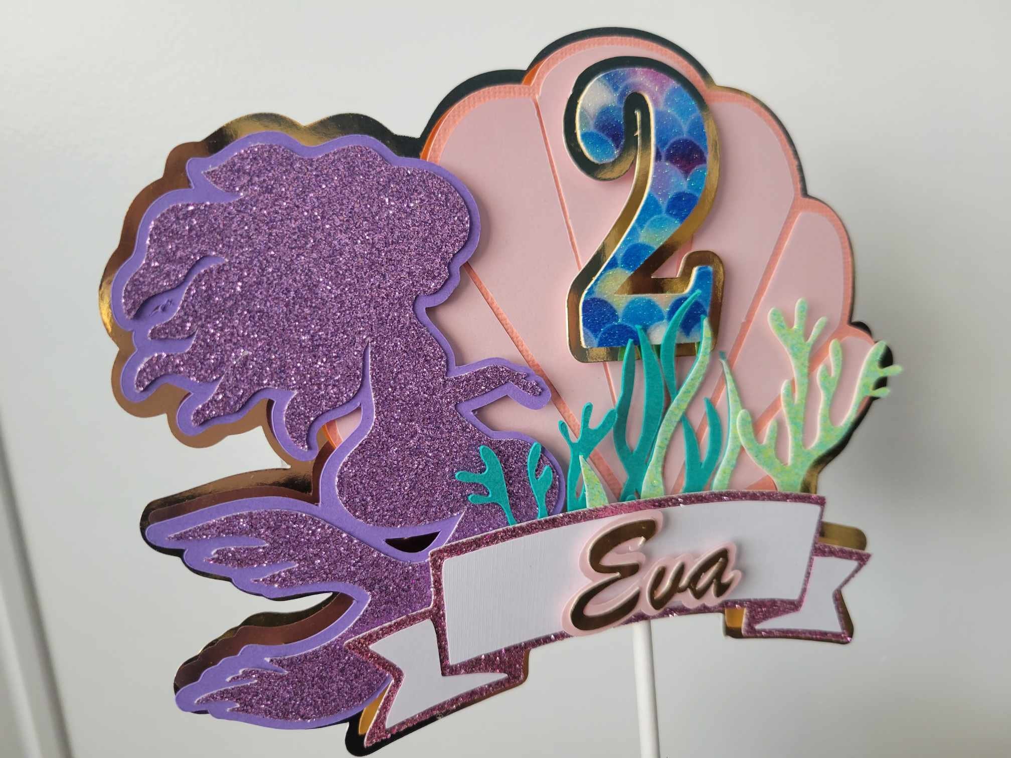 Mermaid Cake Topper, Personalized Cake Topper, Mermaid Party, Birthday ...