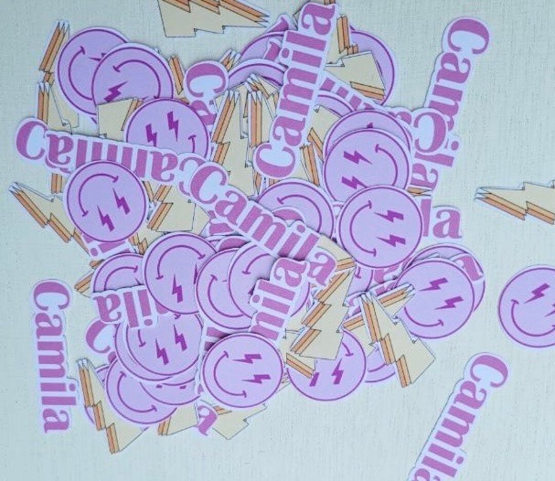 Preppy Personalized Confetti, Happy Face Confetti, Birthday Party ...