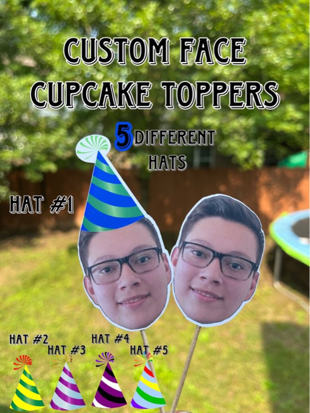 Custom Face Cupcake Topper, Custom Head Cupcake Topper, Birthday Party ...