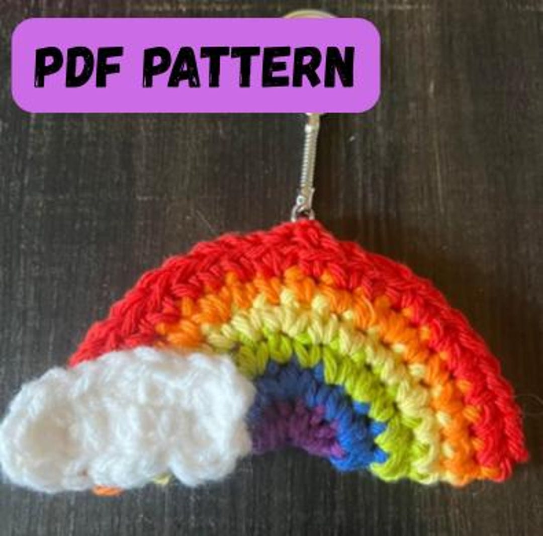 CROCHET PATTERN: on Cloud 9 Keychain | Crochet Rainbow Keychain ...
