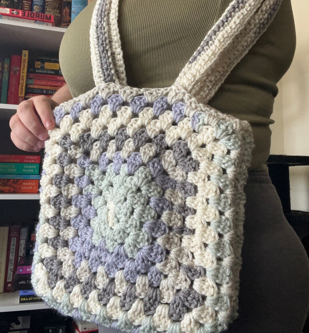 Custom Crochet Granny Square Shoulder Bag Women's Tote Bag Crochet ...