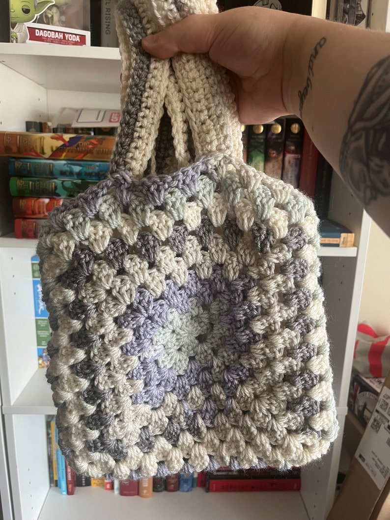 Custom Crochet Granny Square Shoulder Bag Women's Tote Bag Crochet ...