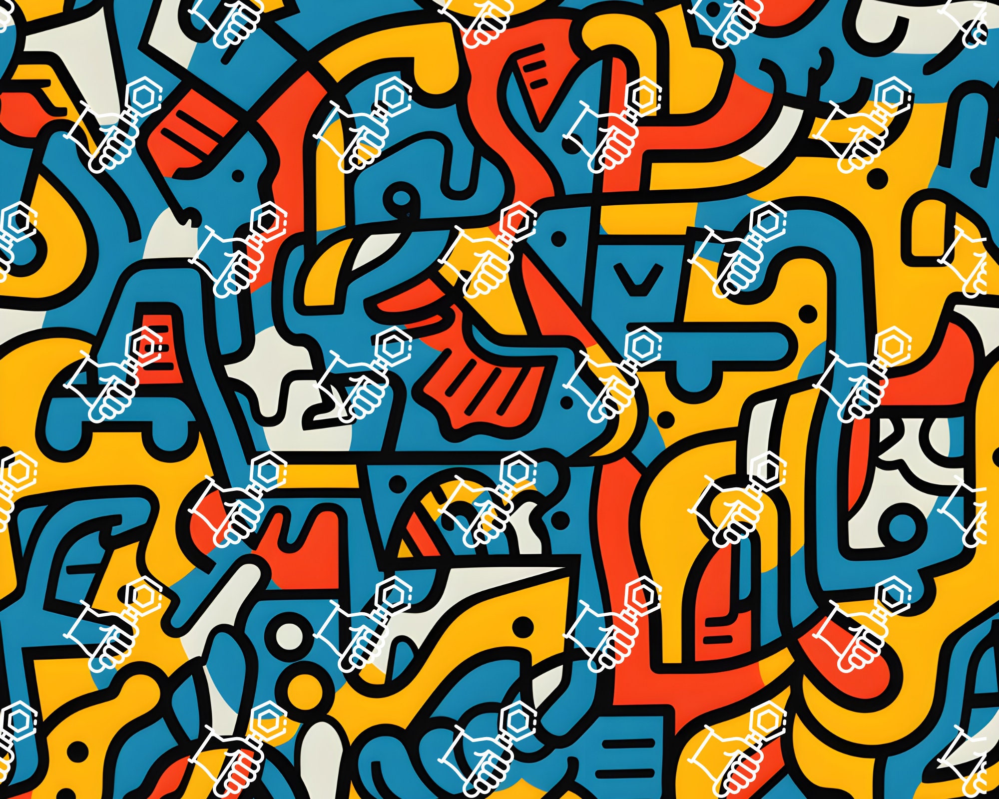 10 Unique Seamless Graffiti Patterns: High-resolution JPG, Instant ...