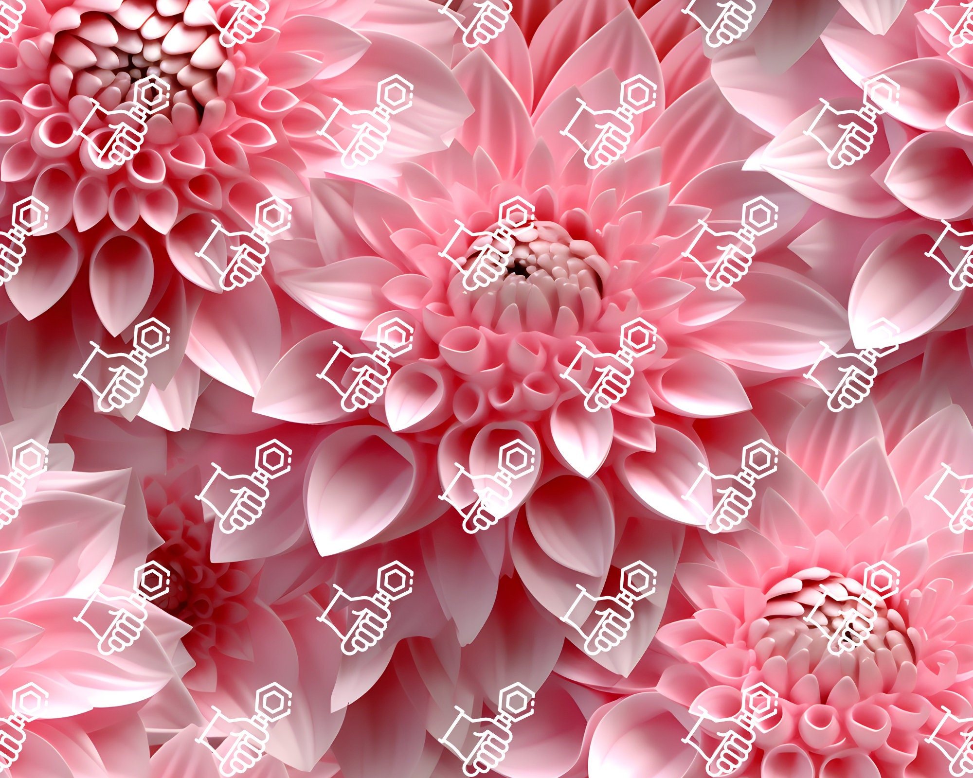 10 Unique Seamless 3D Flower Patterns: High-resolution JPG, Instant ...