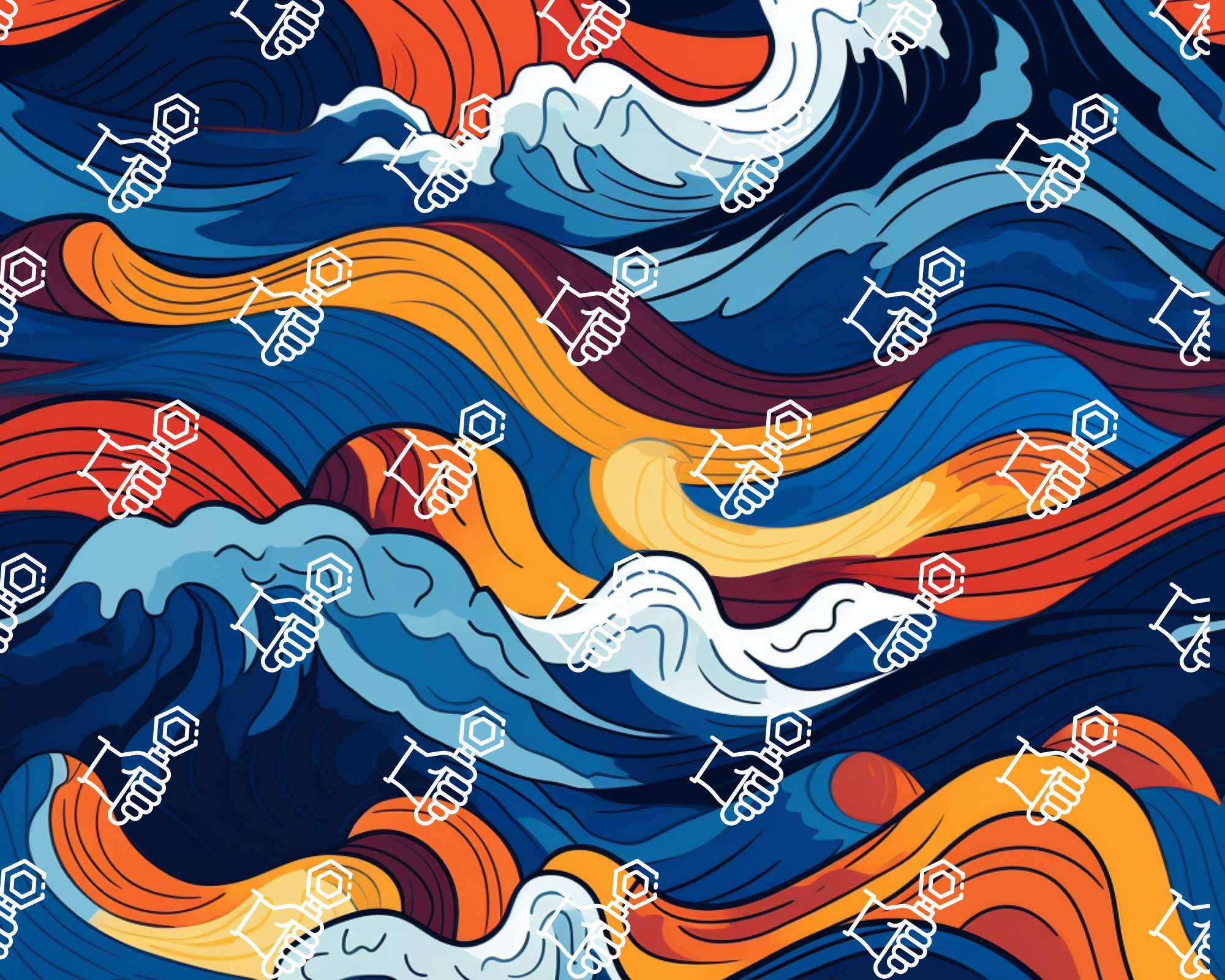 10 Unique Seamless Ocean Wave Patterns: High-resolution JPG, Instant ...