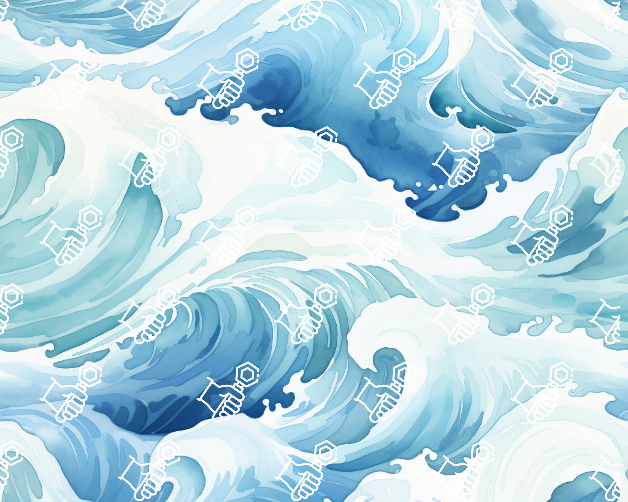 10 Unique Seamless Ocean Wave Patterns: High-resolution JPG, Instant ...