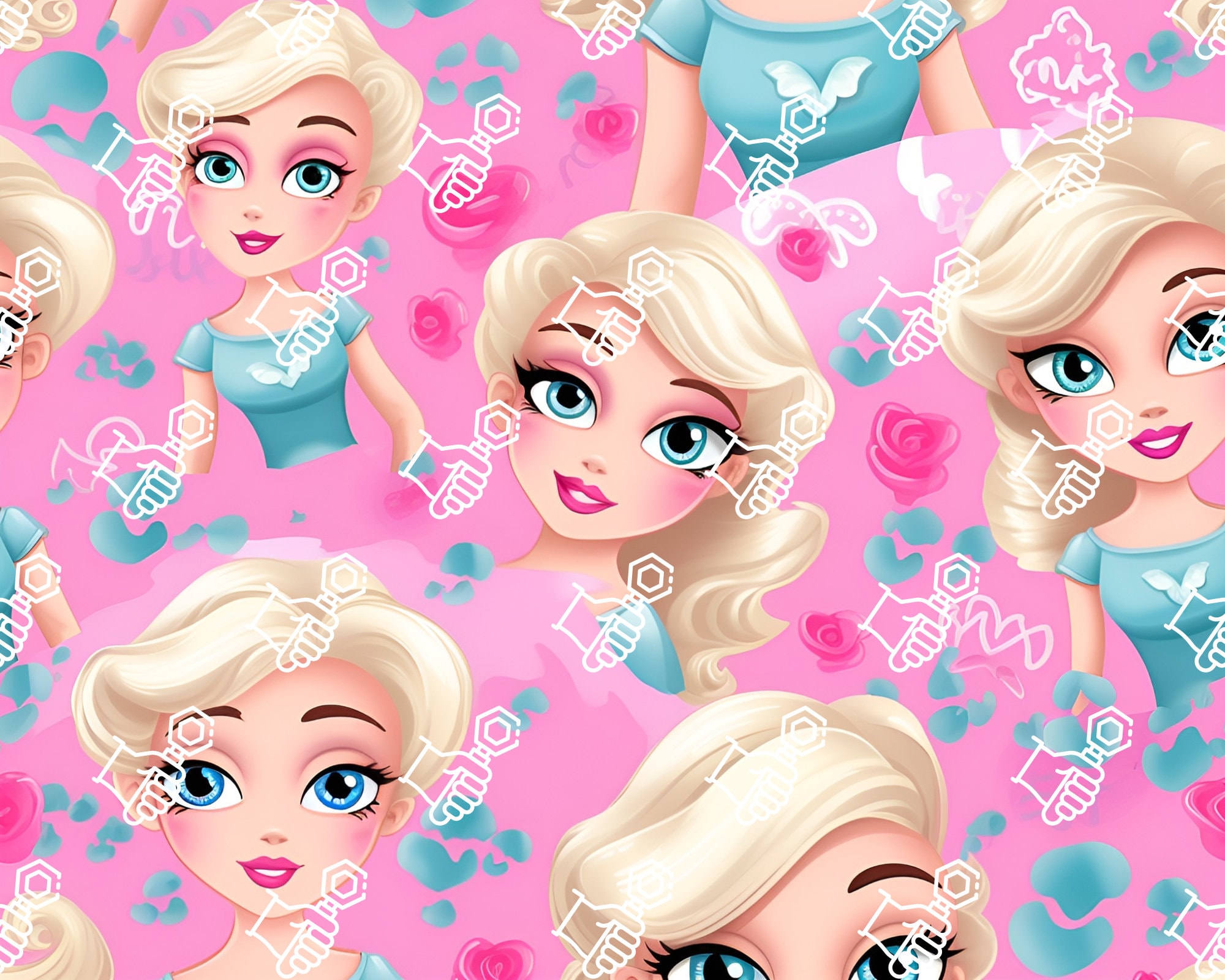 10 Unique Seamless Digital Barbie Patterns: High-resolution JPG ...