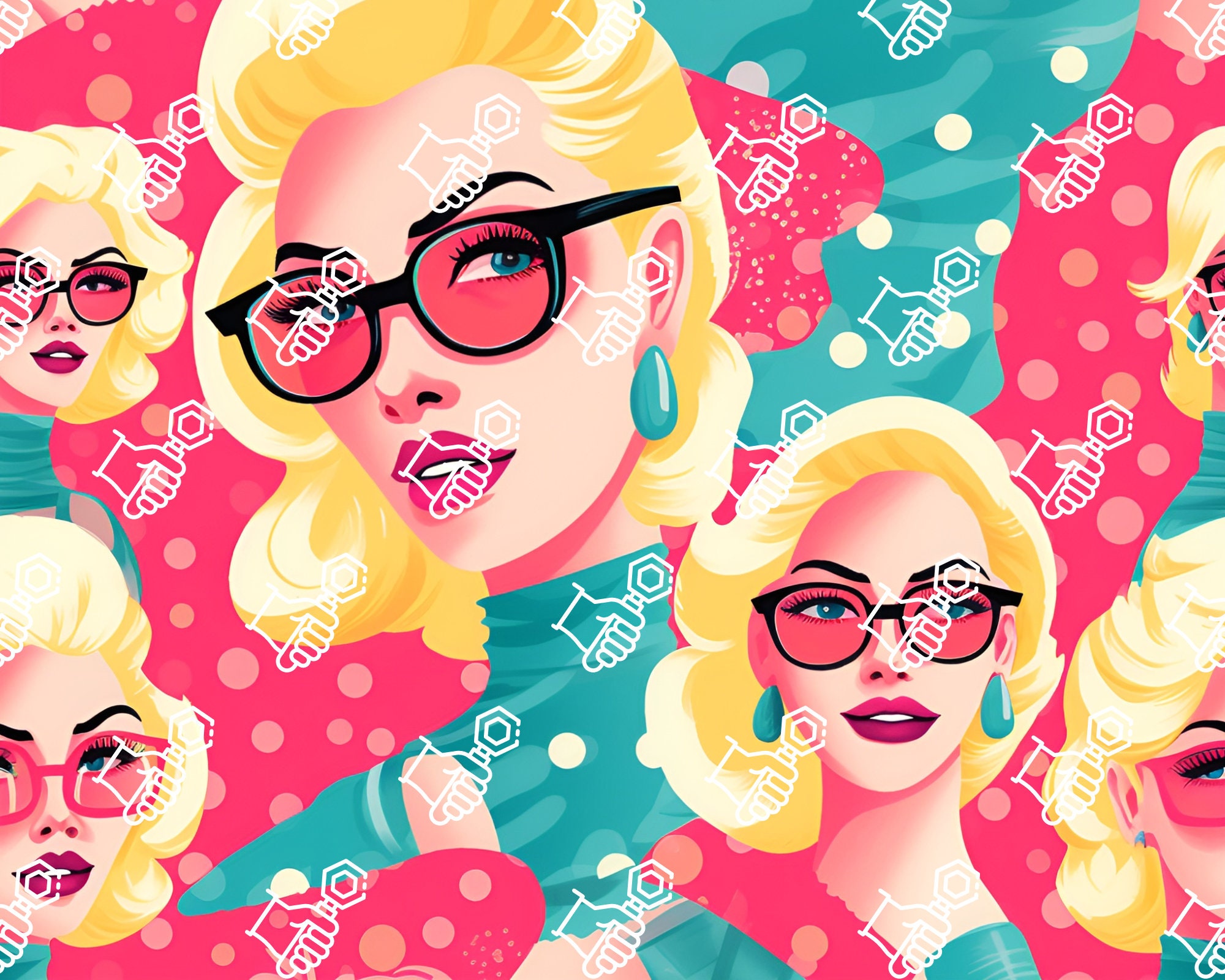 10 Unique Seamless Digital Barbie Patterns: High-resolution JPG ...