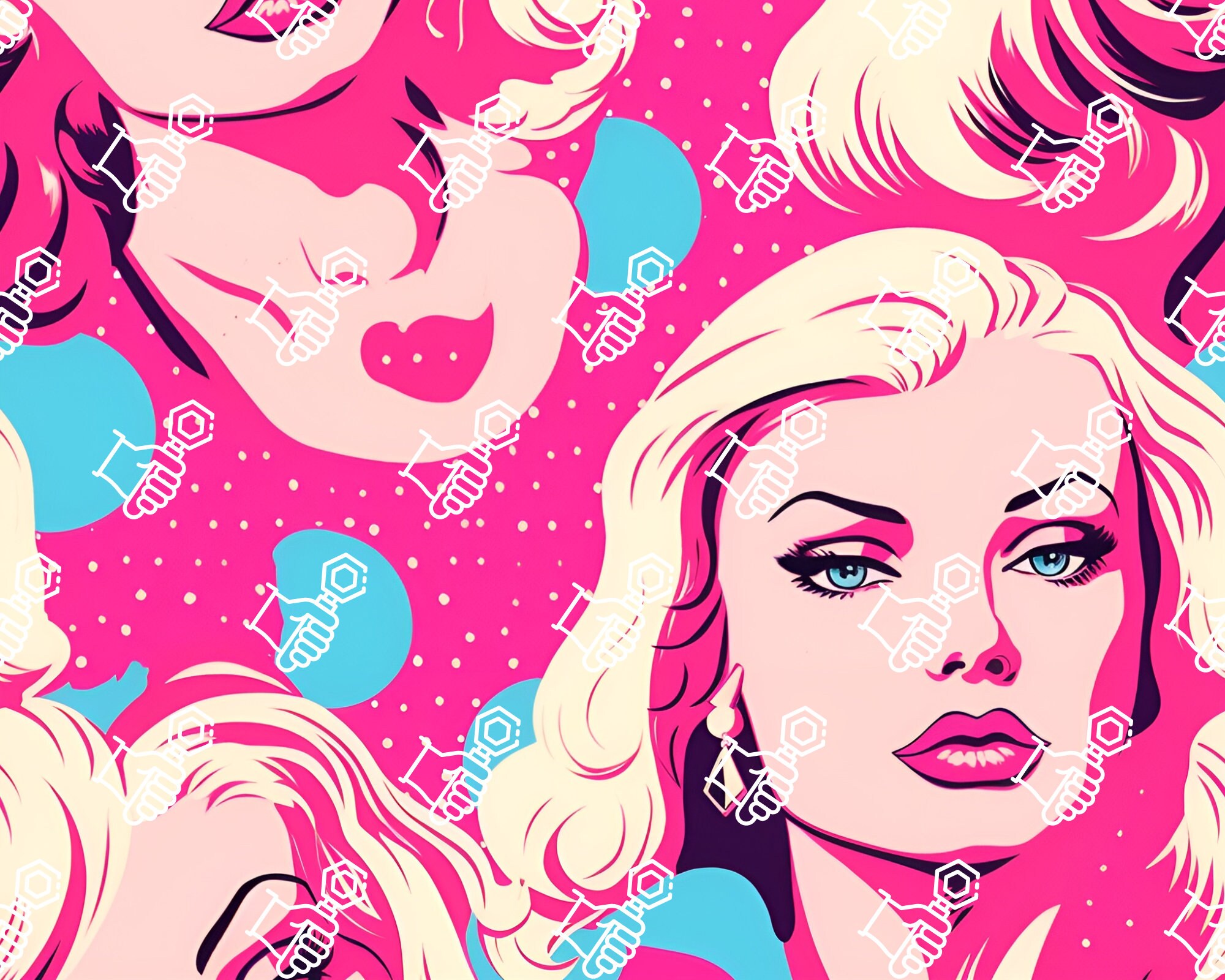 10 Unique Seamless Digital Barbie Patterns: High-resolution JPG ...