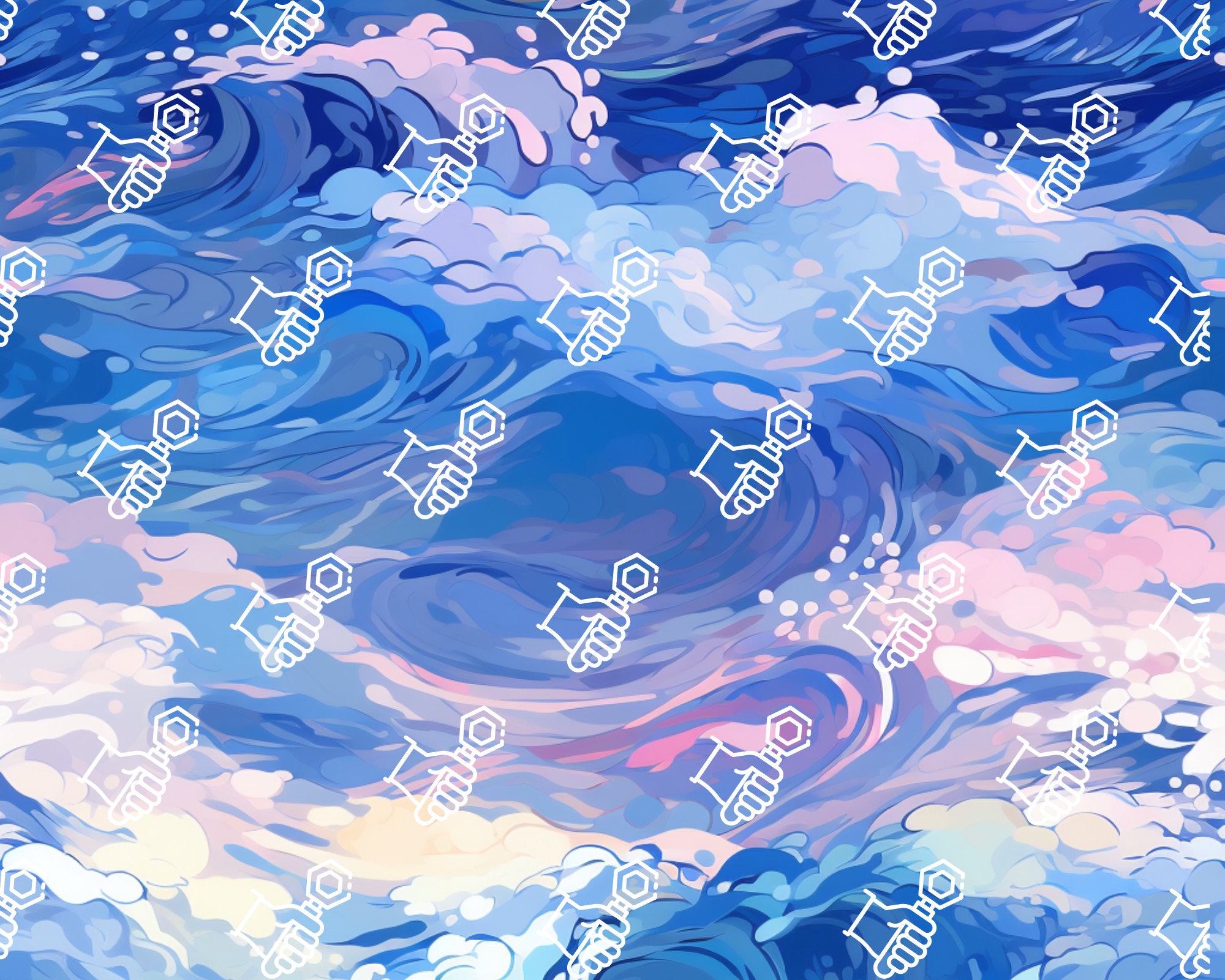 10 Unique Seamless Ocean Wave Patterns: High-resolution JPG, Instant ...