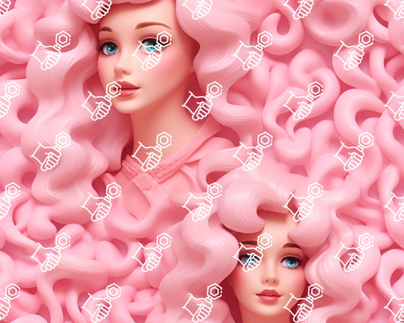 10 Unique Seamless Digital Barbie Patterns: High-resolution JPG ...