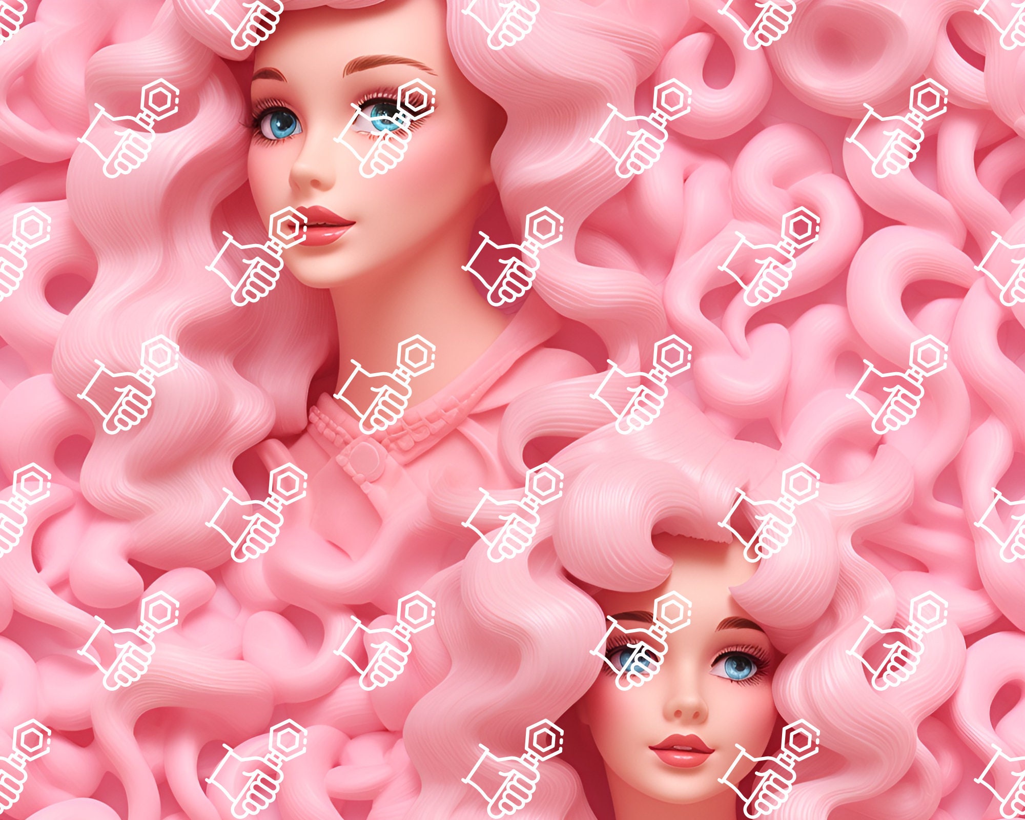 10 Unique Seamless Digital Barbie Patterns: High-resolution JPG ...