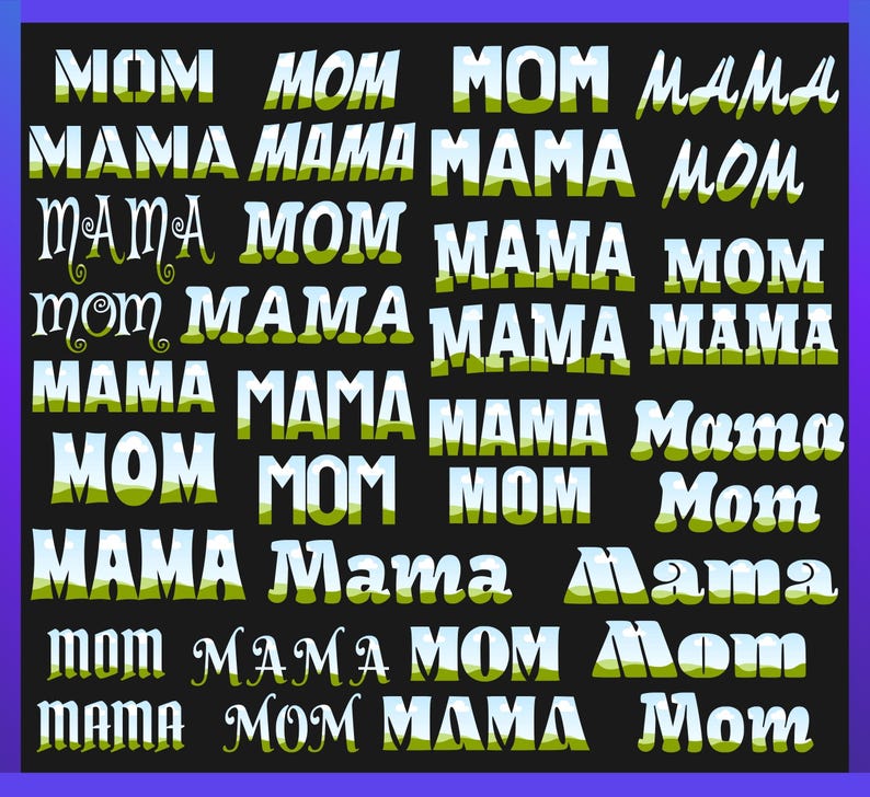 Mama Mom Letter Frames: 120+ Canva Templates (PDF) - Etsy