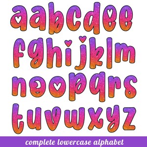 Cosmic Glitter Alphabet PNG: Rainbow Bubble Letters (digital Download ...