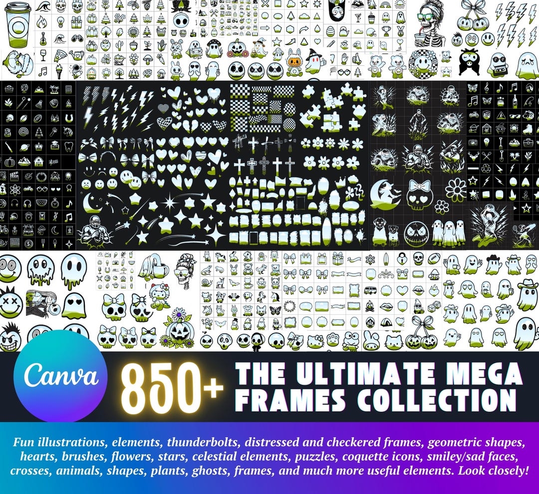 Canva Frames Mega Bundle: 850+ Design Elements (PDF Download) - Etsy