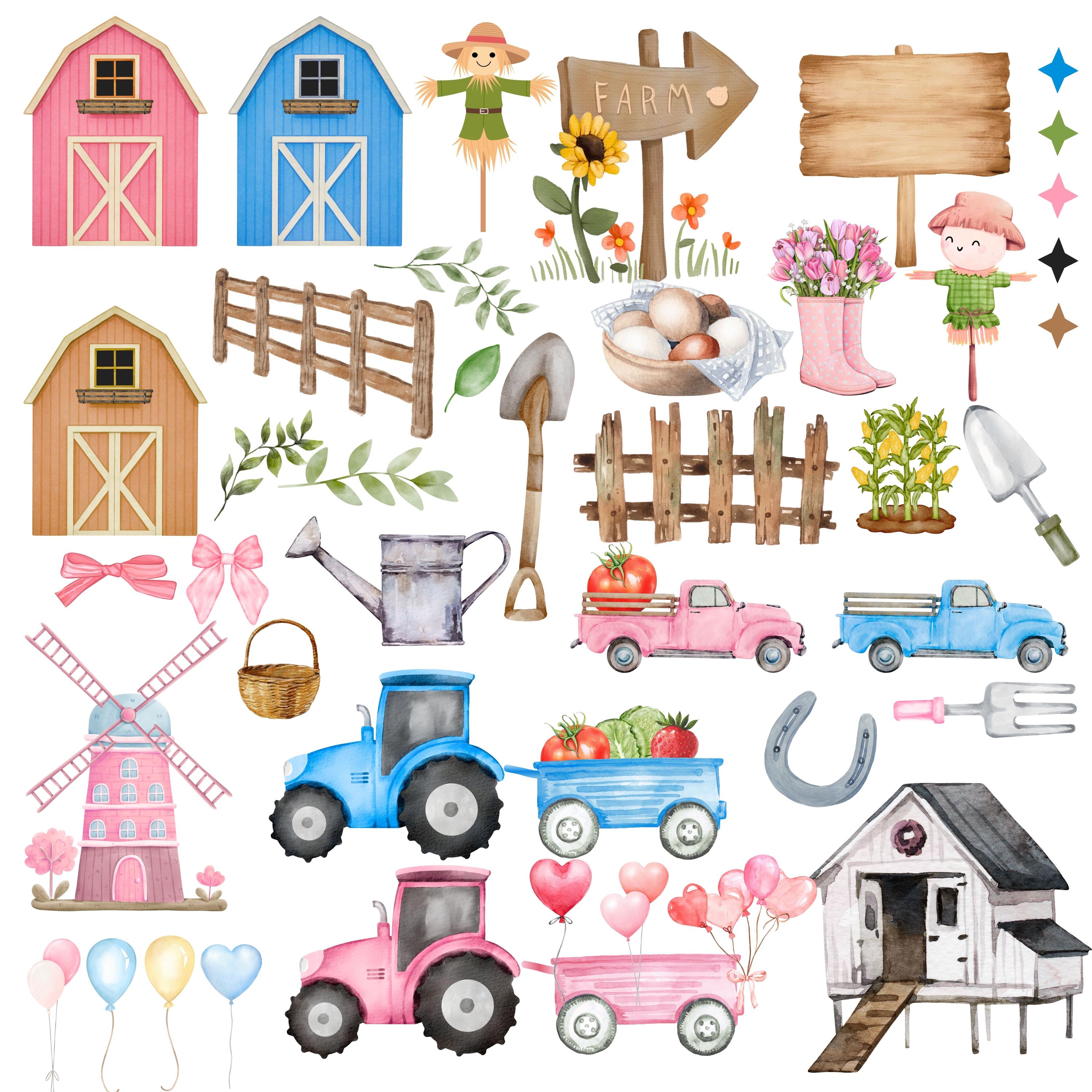 Cow Print Alphabet & Farm Clipart Bundle: Gingham Letters (digital ...
