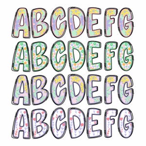 Floral Spring Alphabet Letters PNG Bundle, Summer Mothers Flower ...
