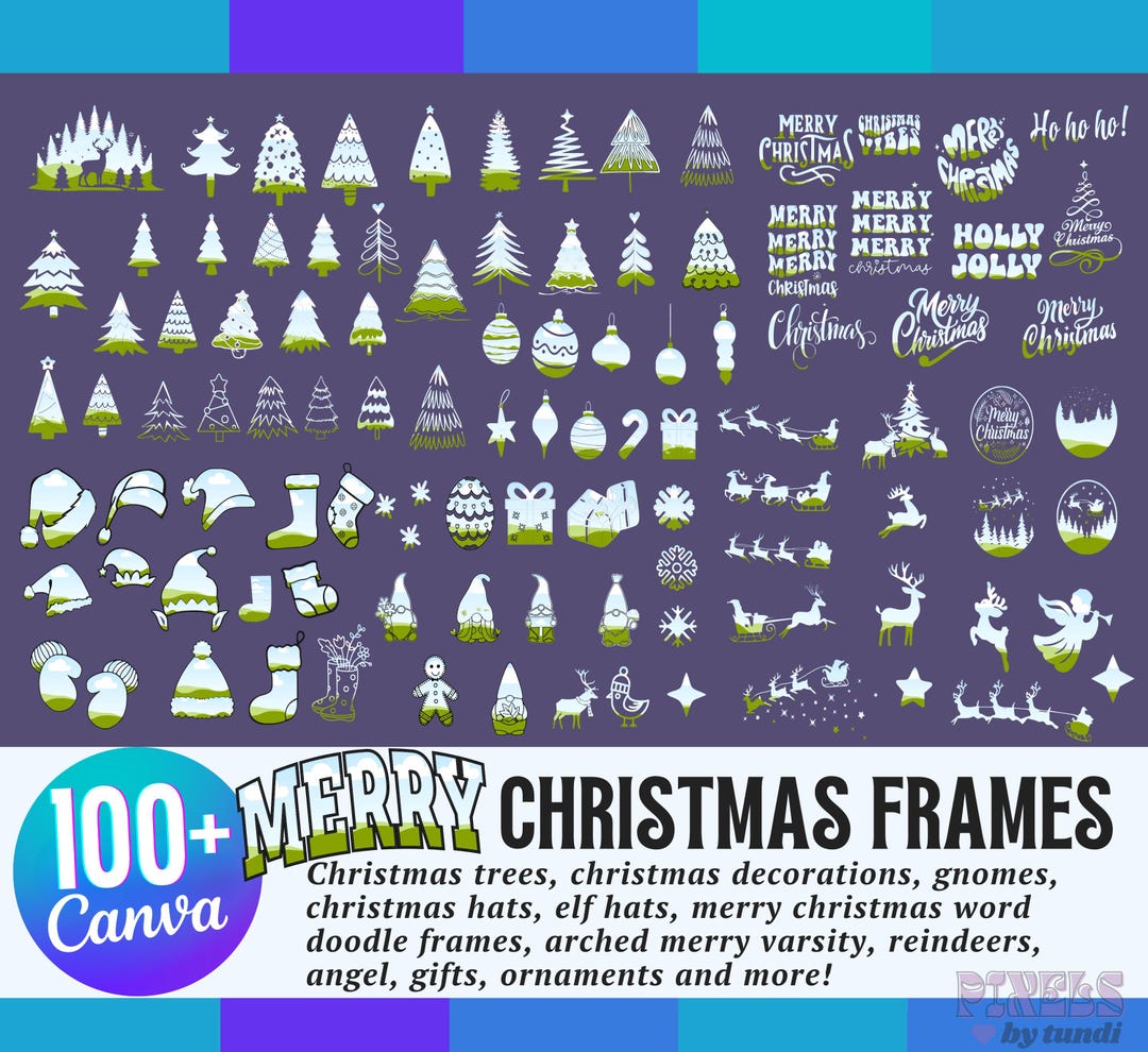 Christmas Canva Frames Mega Bundle: Drag & Drop Templates (digital ...