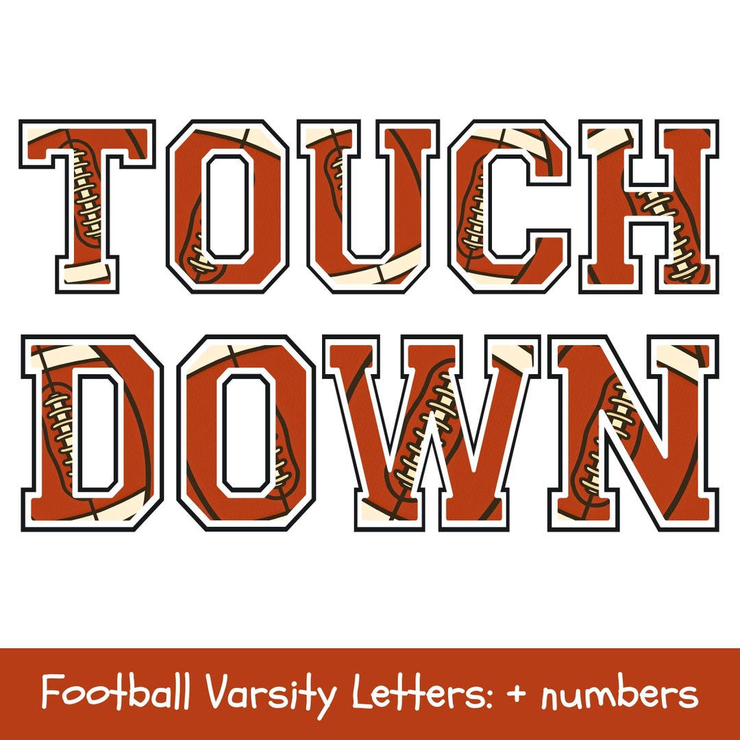 Football Varsity Letters PNG Bundle: Hand Drawn Alphabet (digital ...