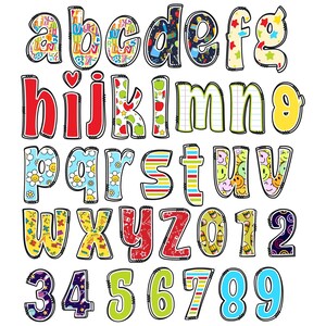 School Doodle Letters PNG Alphabet Bundle: Teacher Clipart (digital ...