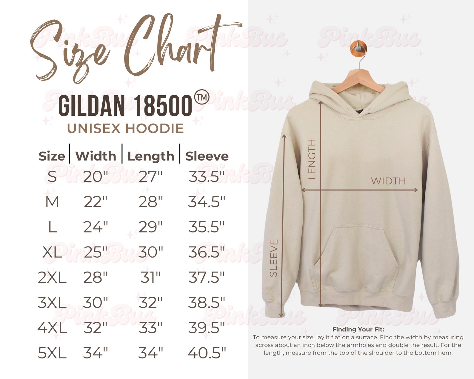 Gildan 18500 Hoodie Size Chart, Gildan 18500 Size Chart, Gildan 18500 ...