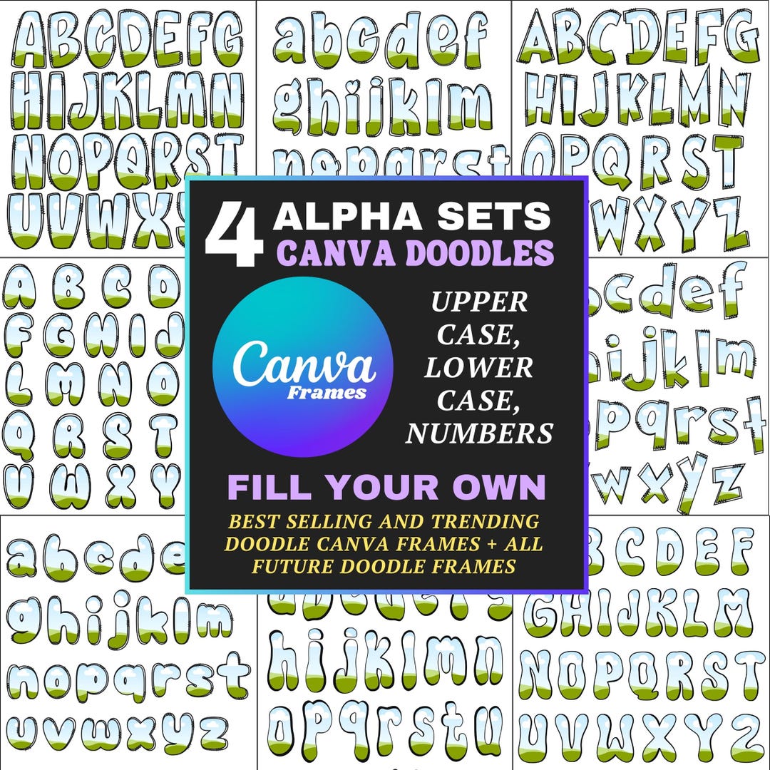 Editable Canva Doodle Alphabet Bundle: Drag & Drop Letters (PNG) - Etsy