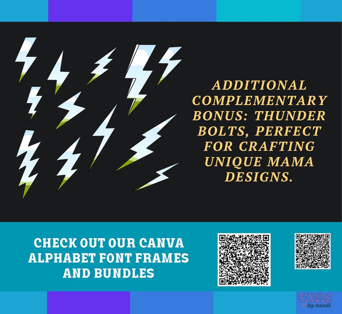 Checkered Canva Frames: Alphabet, Mama, Bolts (digital Download) - Etsy