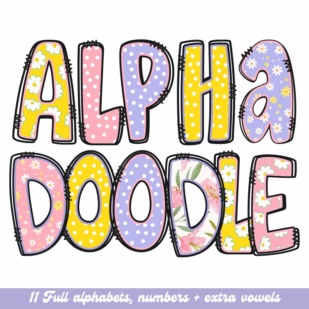 Spring Floral Alphabet PNG Bundle, Hand-drawn Watercolor Flower Letters ...