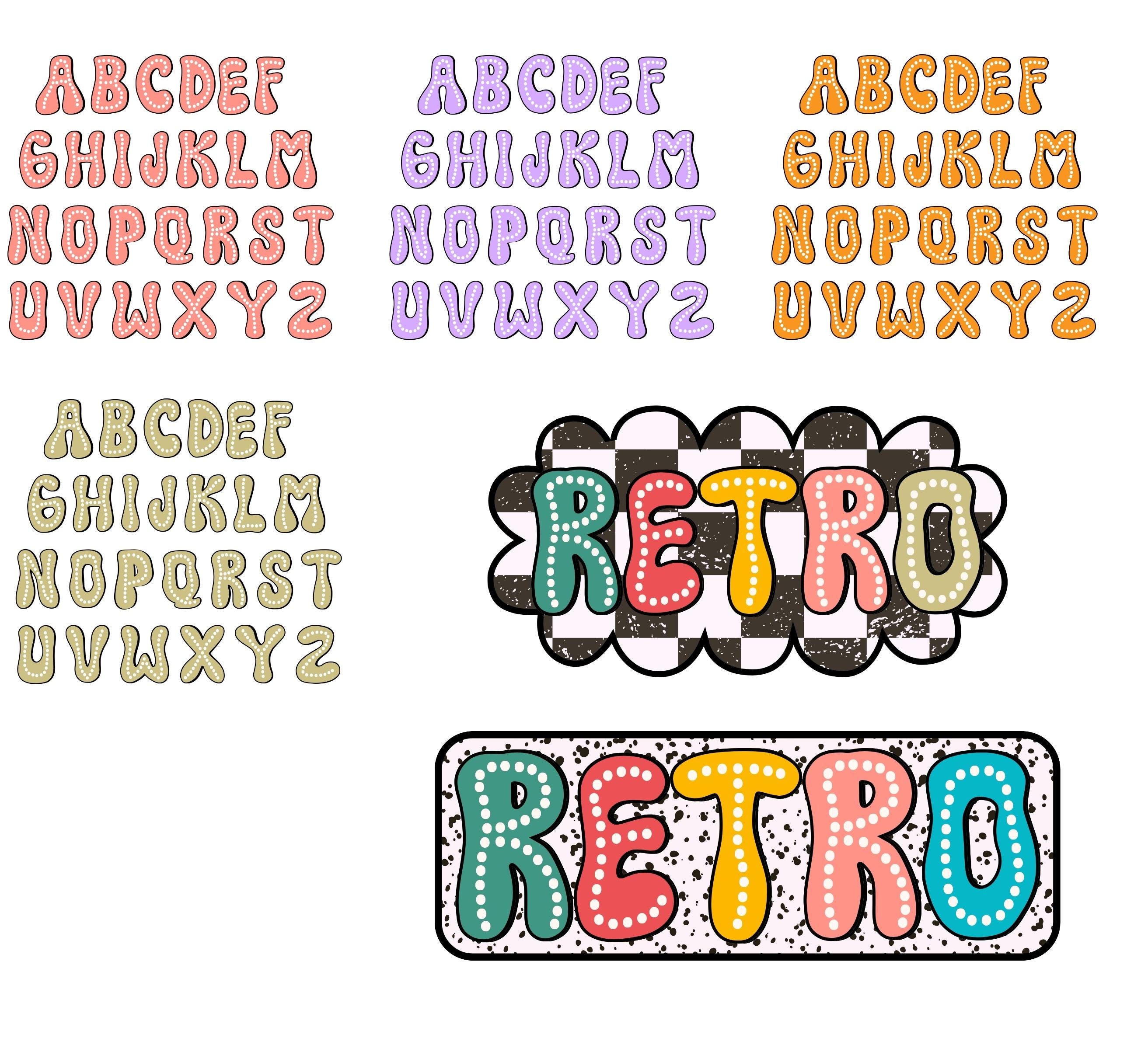 Retro Polka Dot Doodle Letters PNG: Alphabet & Patterns (digital ...