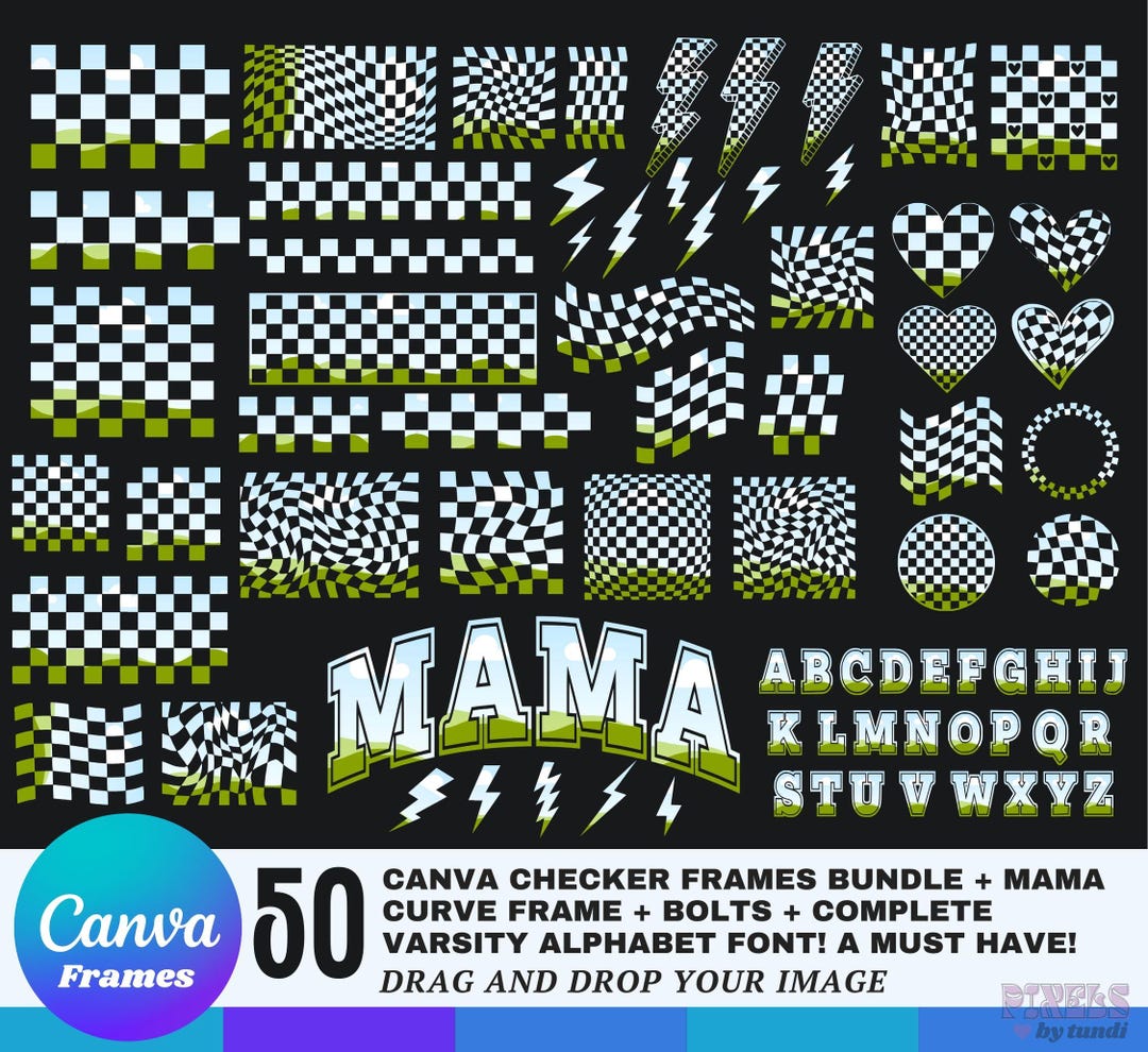 Fill Your Own Canva Frames, Checkered Patterns, Alphabet Letters, Canva ...