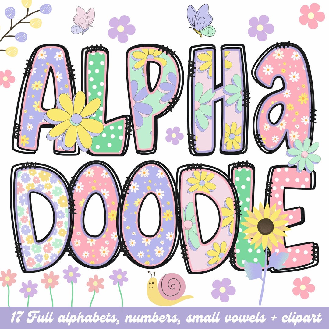 Floral Spring Alphabet Letters PNG Bundle, Summer Mothers Flower ...