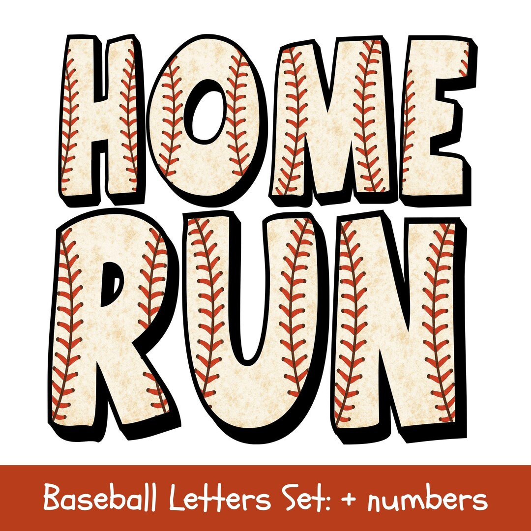 Baseball Alphabet PNG Bundle: Hand-drawn Sports Letters (digital ...