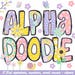 Doodle Alphabet Letters Mega Bundle PNG - Spring Floral, Easter ...