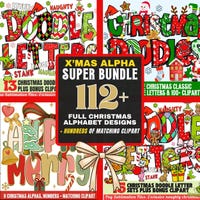 Winter Doodle Letter and Number Png, Christmas Doodle Letters, Alphabet ...