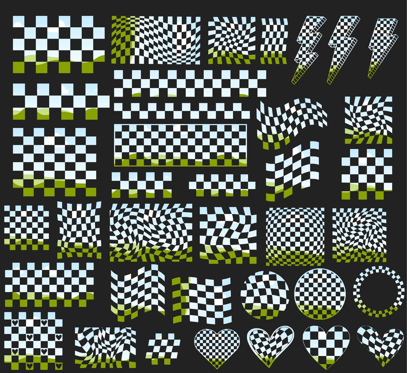 Checkered Canva Frames: Alphabet, Mama, Bolts (digital Download) - Etsy