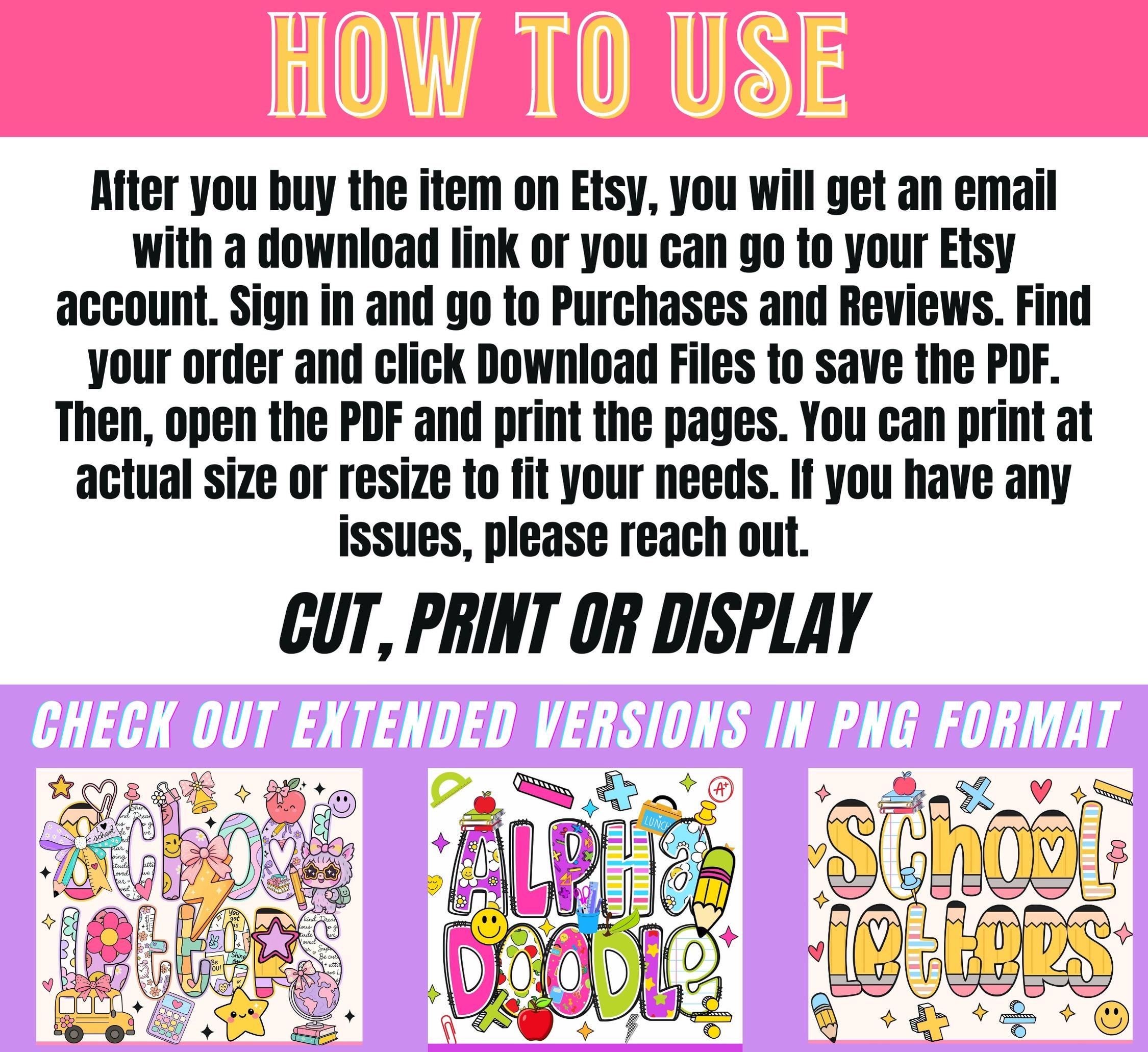 Printable Bulletin Board Letters: Classroom Decor (PDF Download, Google ...