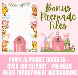 Cow Print Alphabet & Farm Clipart Bundle: Gingham Letters (digital ...