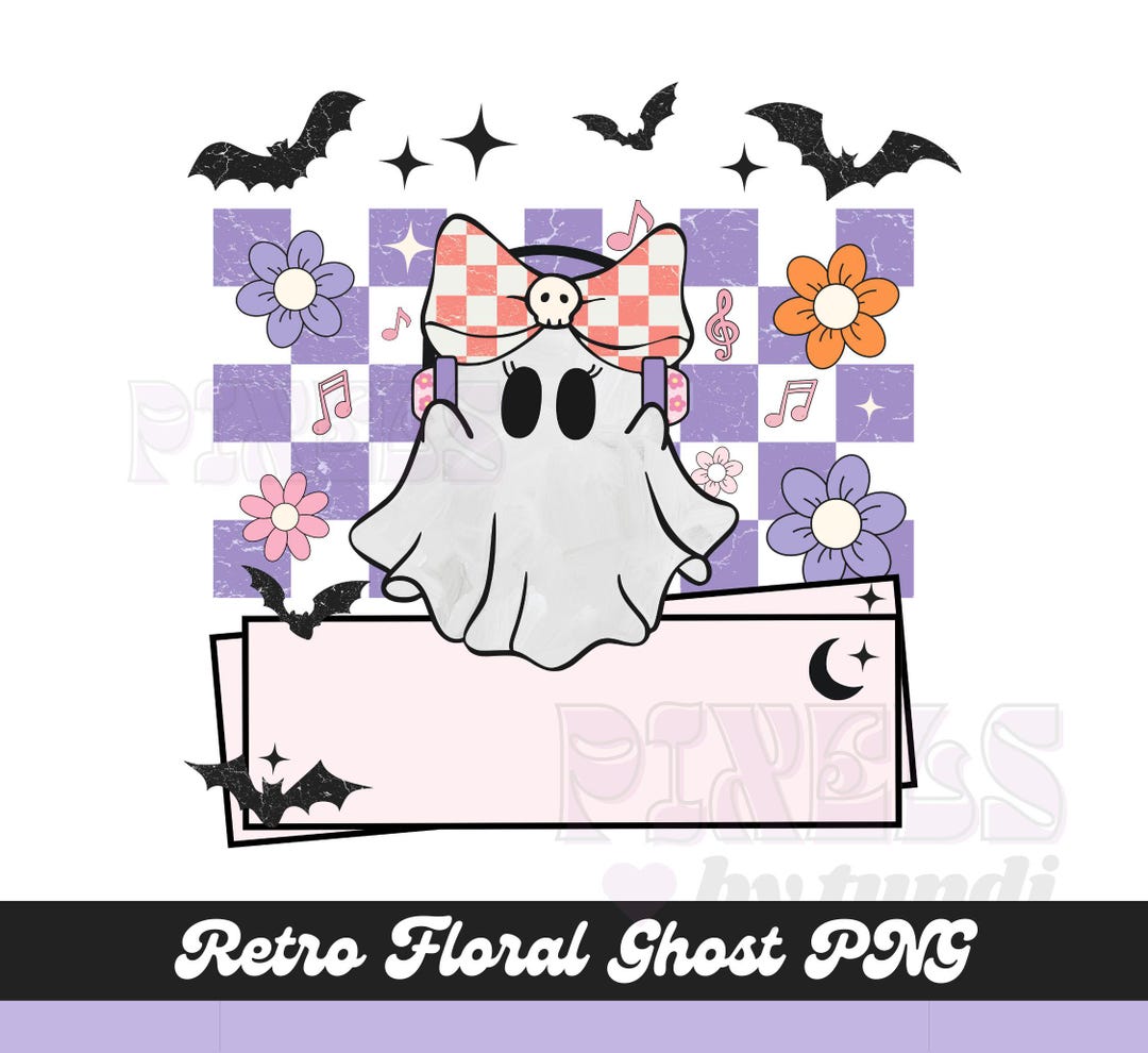 Halloween Ghost Custom Name Png, Cute Floral Ghost, Halloween Shirt Png ...