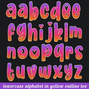 Cosmic Glitter Alphabet PNG: Rainbow Bubble Letters (digital Download ...