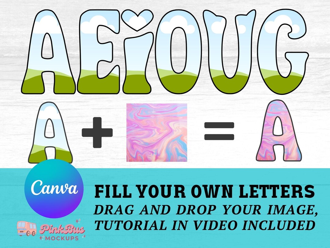 Canva Frames Fill Your Own Doodle Letters on CANVA, Canva Template ...