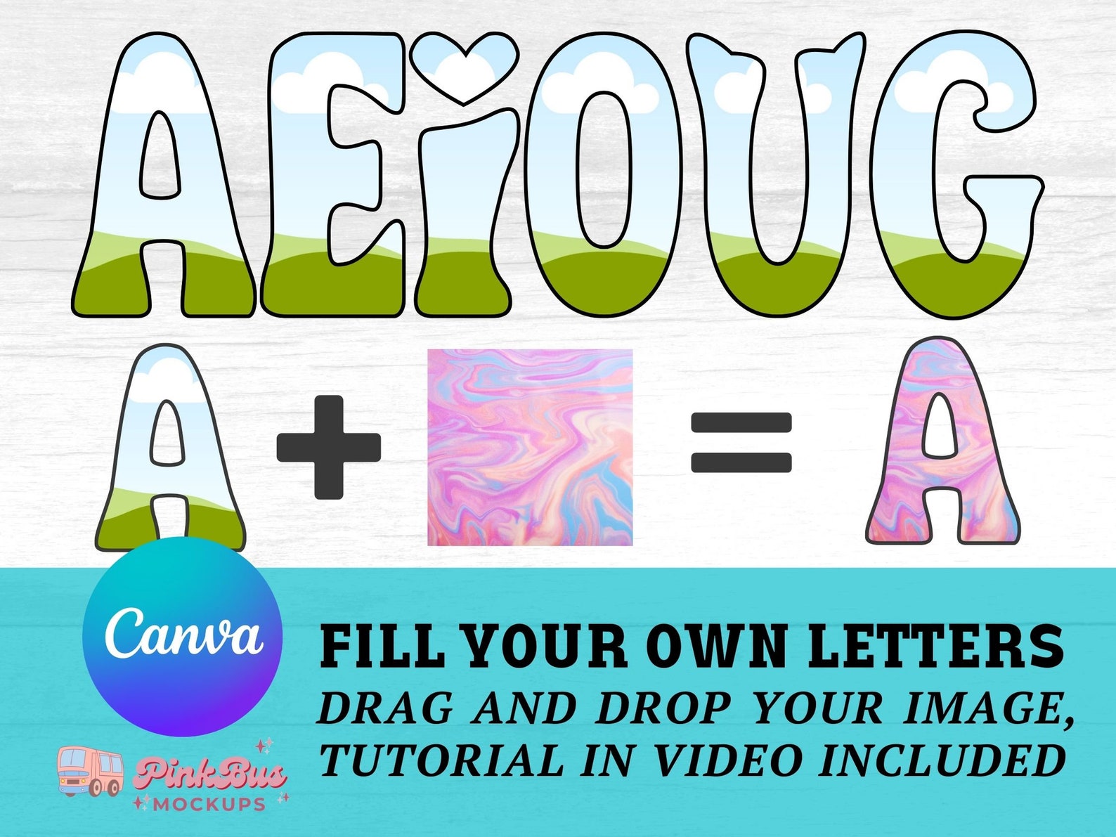 Canva Frames Fill Your Own Doodle Letters on CANVA, Canva Template ...