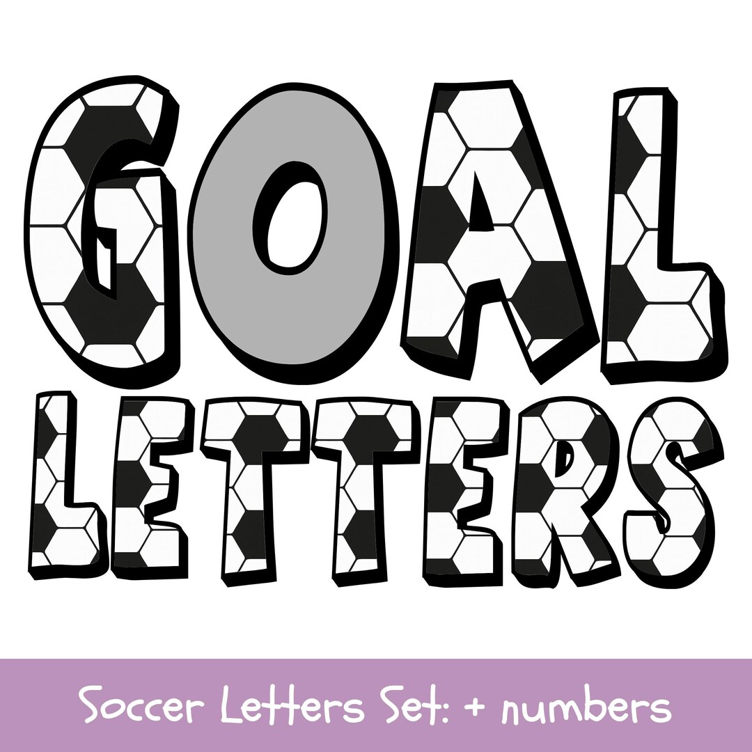 Soccer Alphabet PNG Bundle: Hand Drawn Sports Letters (digital Download ...